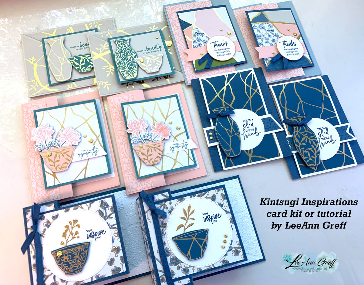 Kintsugi Inspiration pre-cut fun fold card kit with PDF & video tutori ...